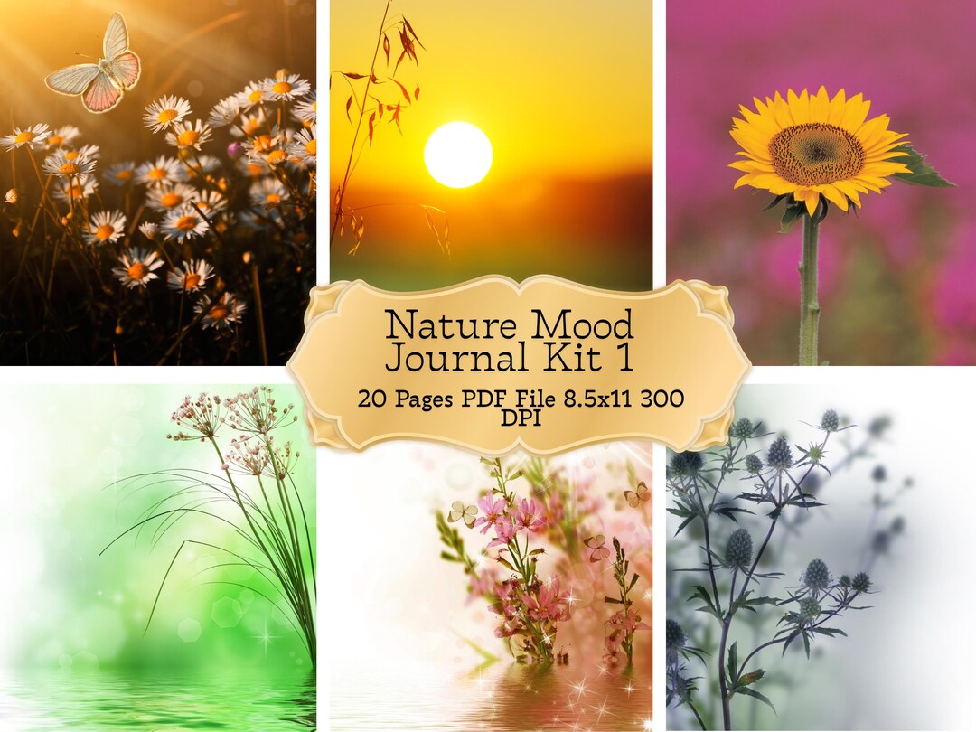 Botanical Mood Journal Kit | Printable Floral Nature Pages (PDF) - Etsy