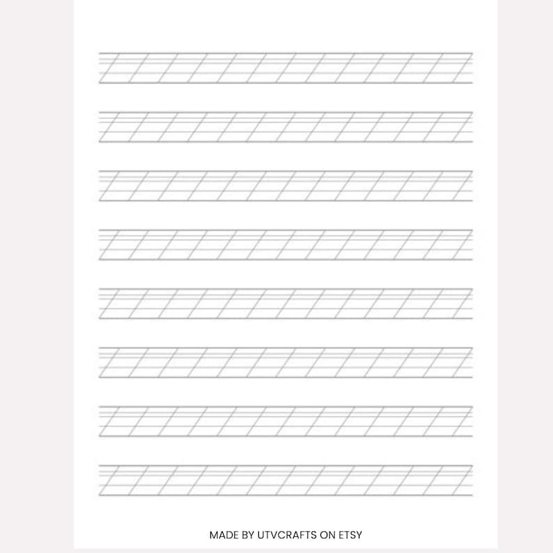 Calligraphy Guideline Paper Printable PDF A4 A5 US Letter Half Letter ...