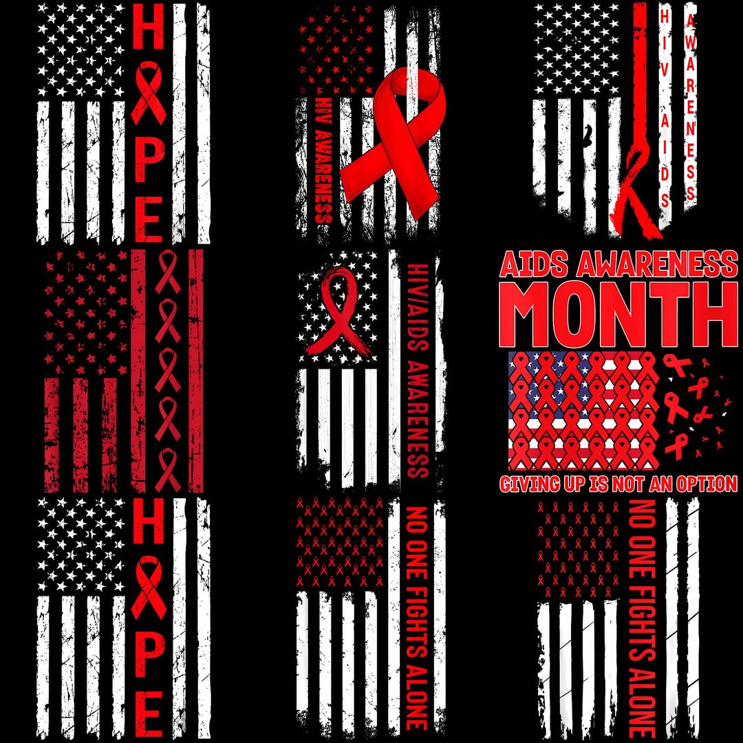 American Flag HIV AIDS Awareness PNG, Brain Aneurysm Stroke Awareness ...