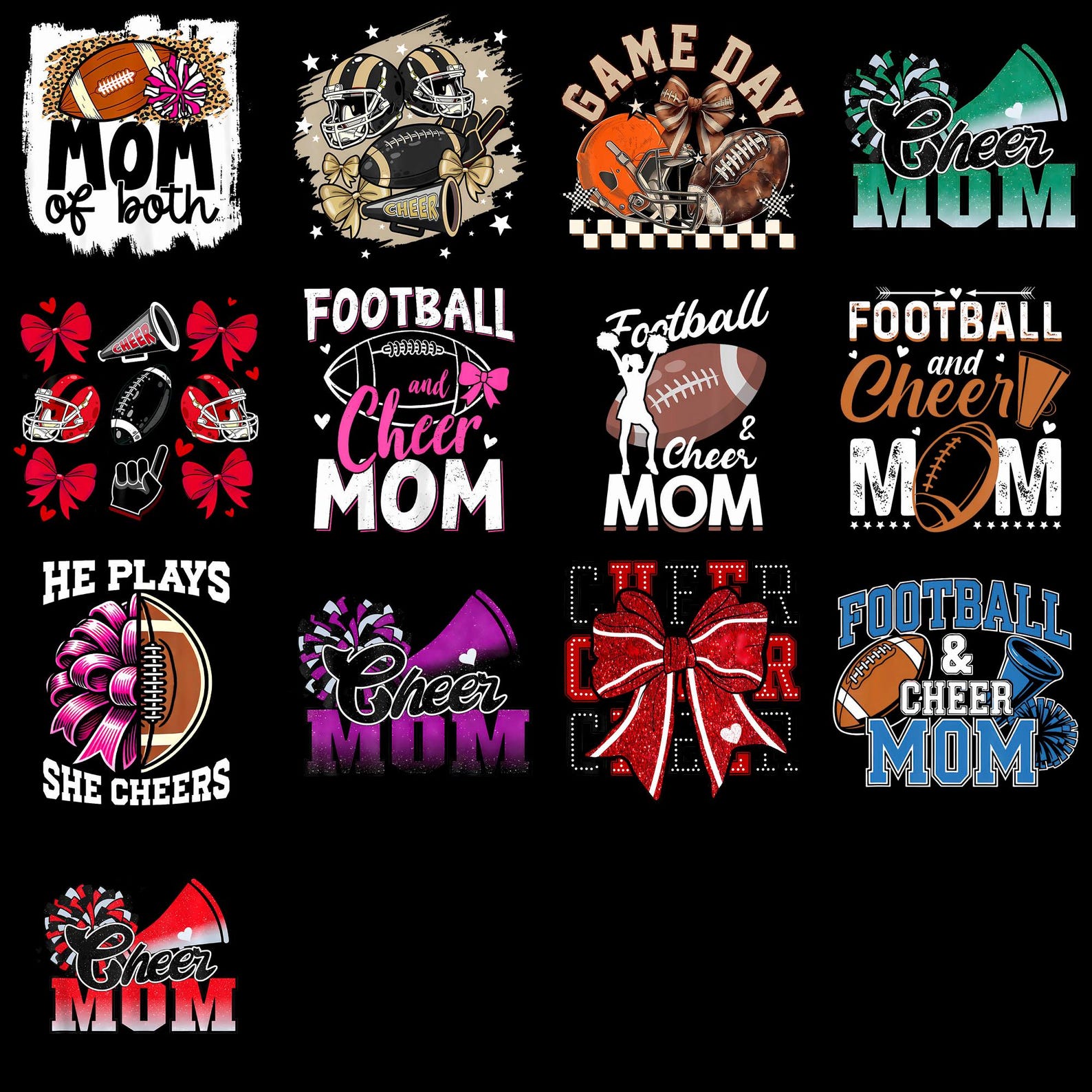 Loud Proud Football and Cheer Mom PNG, Funny Sarcastic Cheerleader Mama ...