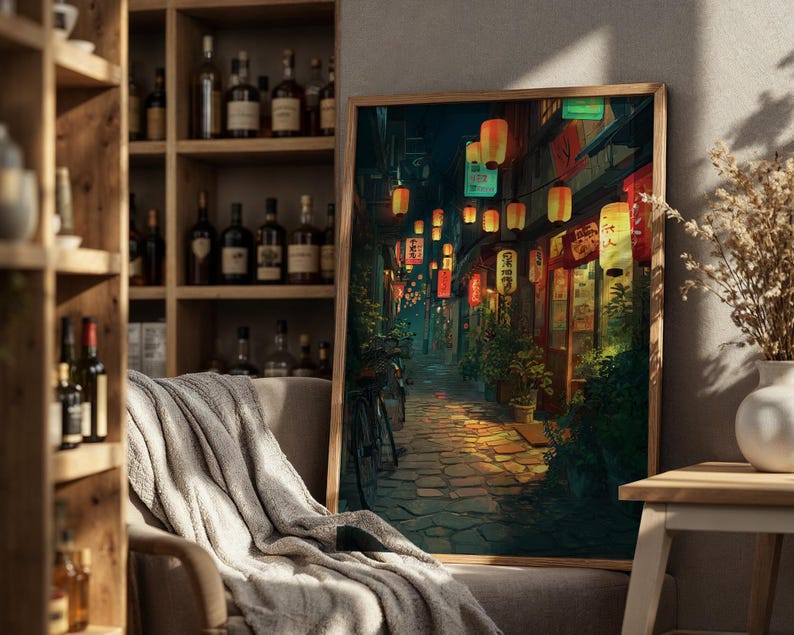 Tokyo Street Scene Poster: Japan Cityscape Art Print - Etsy