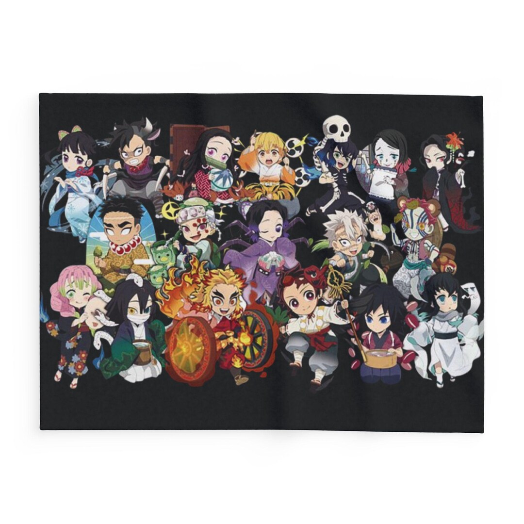 Chibi Anime Fleece Blanket: Cozy Cartoon Throw, Home Decor - Etsy