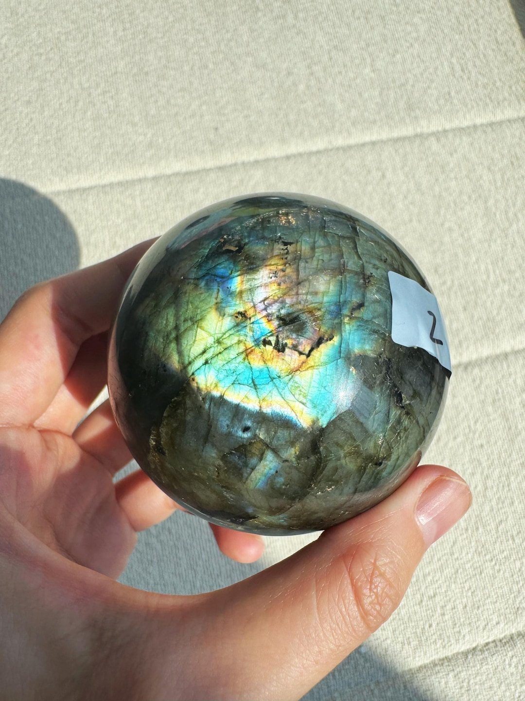 65mm Labradorite Crystal Ball, Blue Flashy Labradorite Sphere, 407g - Etsy