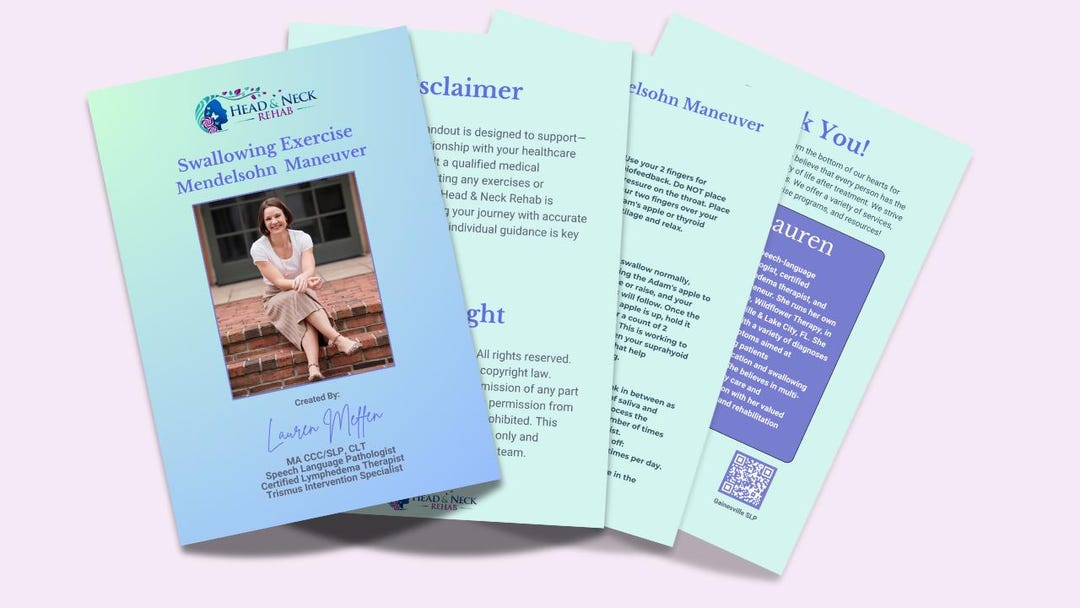 Mendelsohn Maneuver Swallowing Exercise Handout | Speech Therapy ...