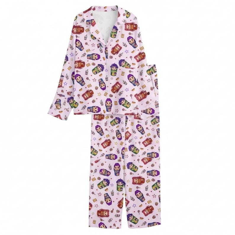 Huntrix Girl Band Pajamas Set, Kpop Demon Hunter Pjs Pants, Mira Rumi ...