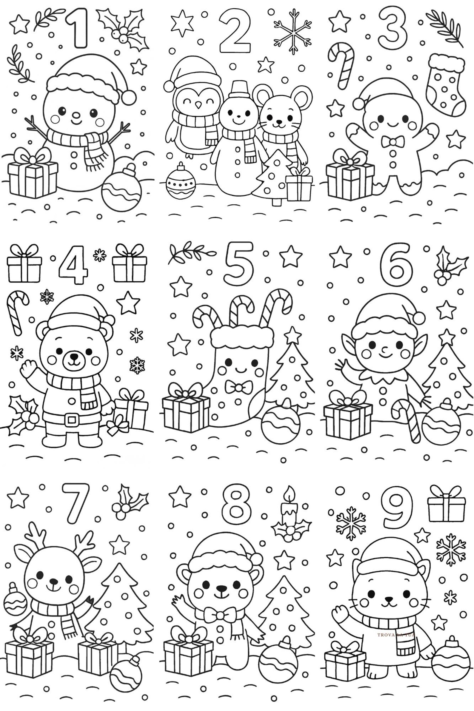 Christmas Countdown Coloring Page - Etsy