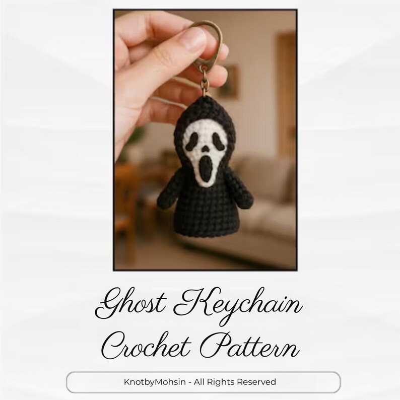 Amigurumi Ghost Keychain Crochet Pattern: Halloween Crochet Tutorial ...