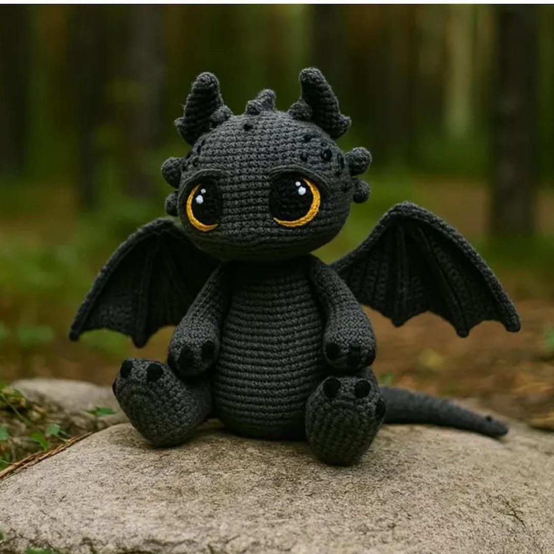 Toothless Crochet Pattern: Night Fury Amigurumi Dragon (PDF Pattern) - Etsy