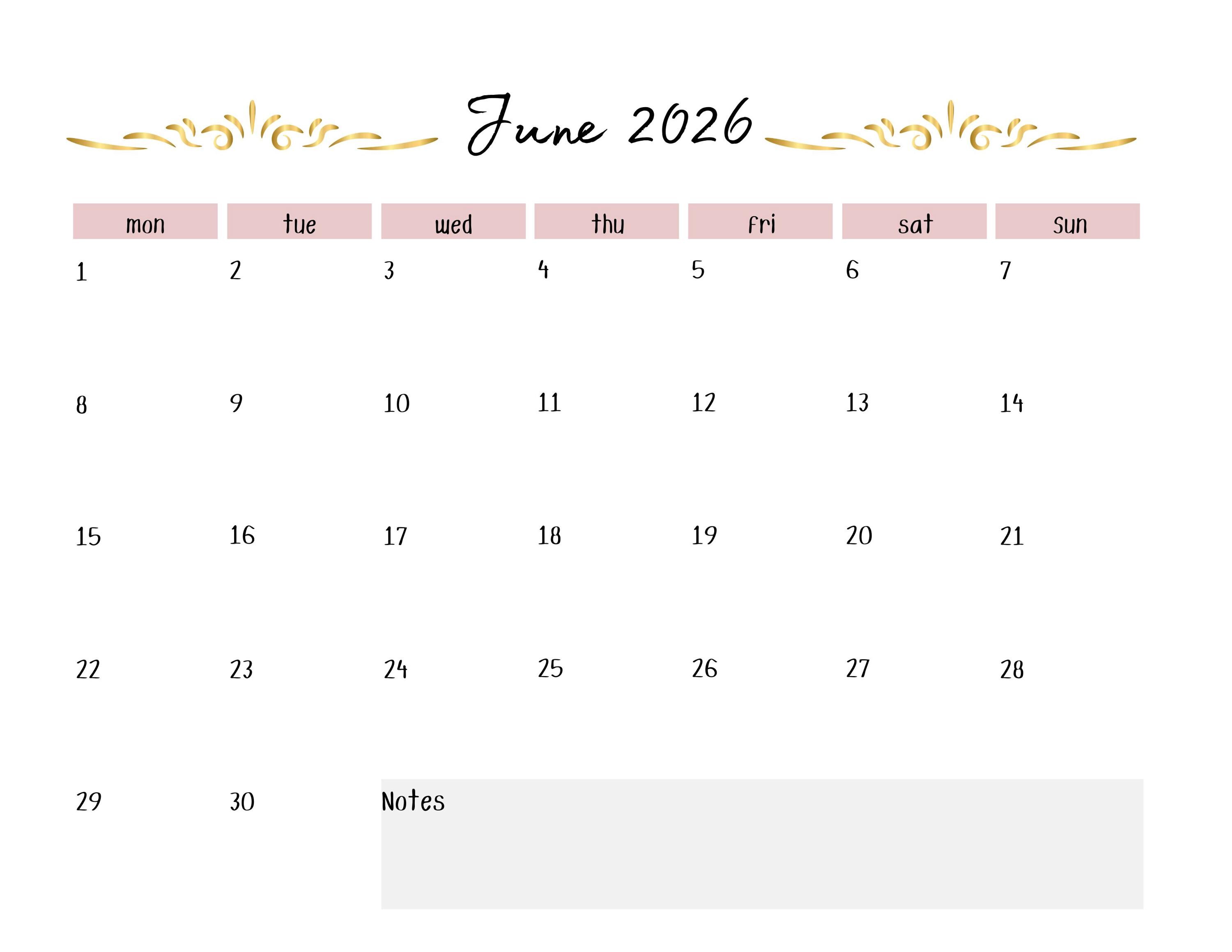 2026 Gold Desk Calendar Printable • Luxury Minimalist Calendar ...