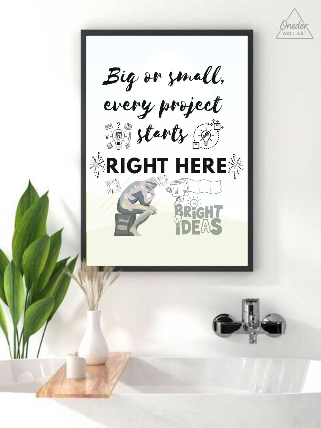Funny Bathroom Art Print – Thinker Toilet Quote (digital Download) - Etsy