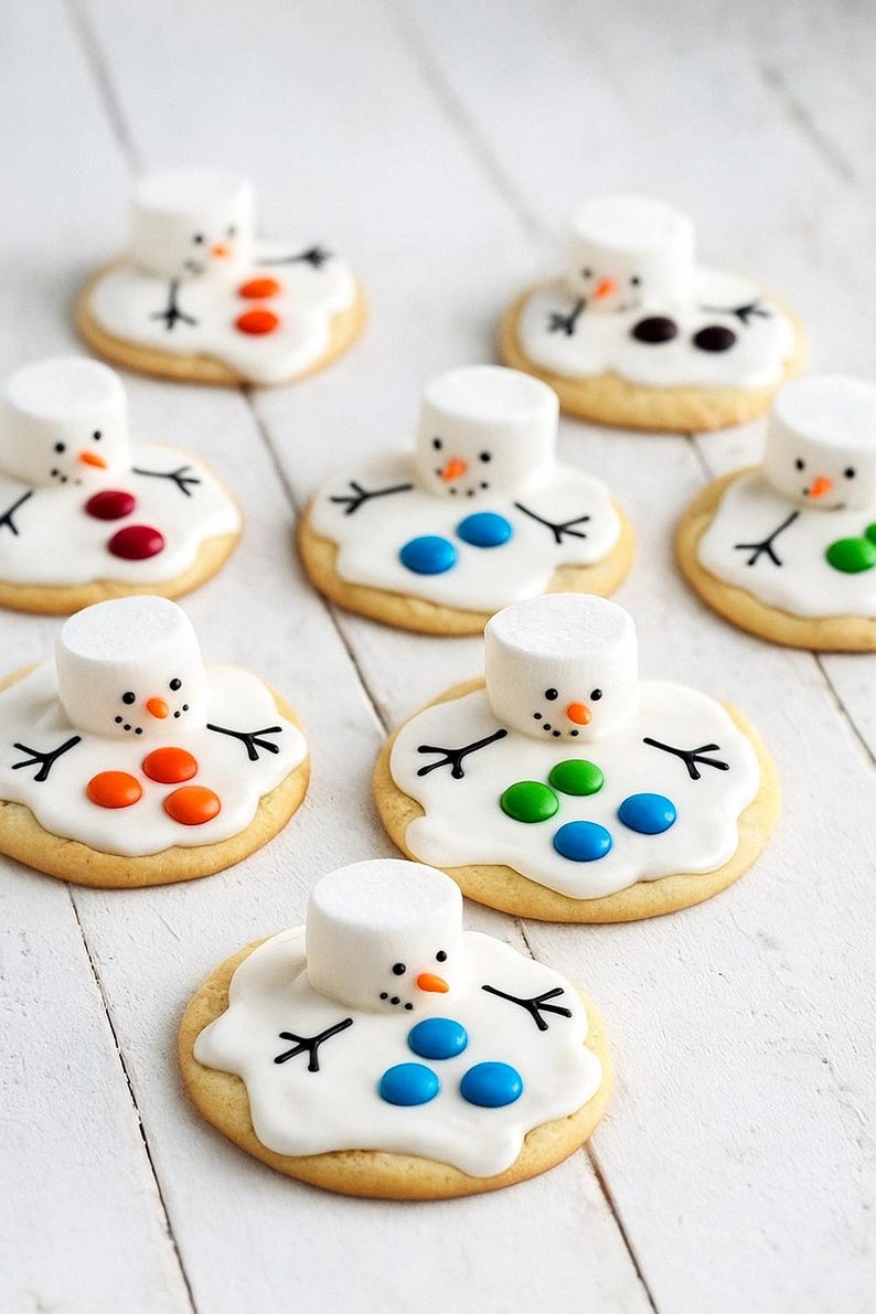 Printable Melted Snowman Cookie Recipe PDF | Christmas Baking Idea ...
