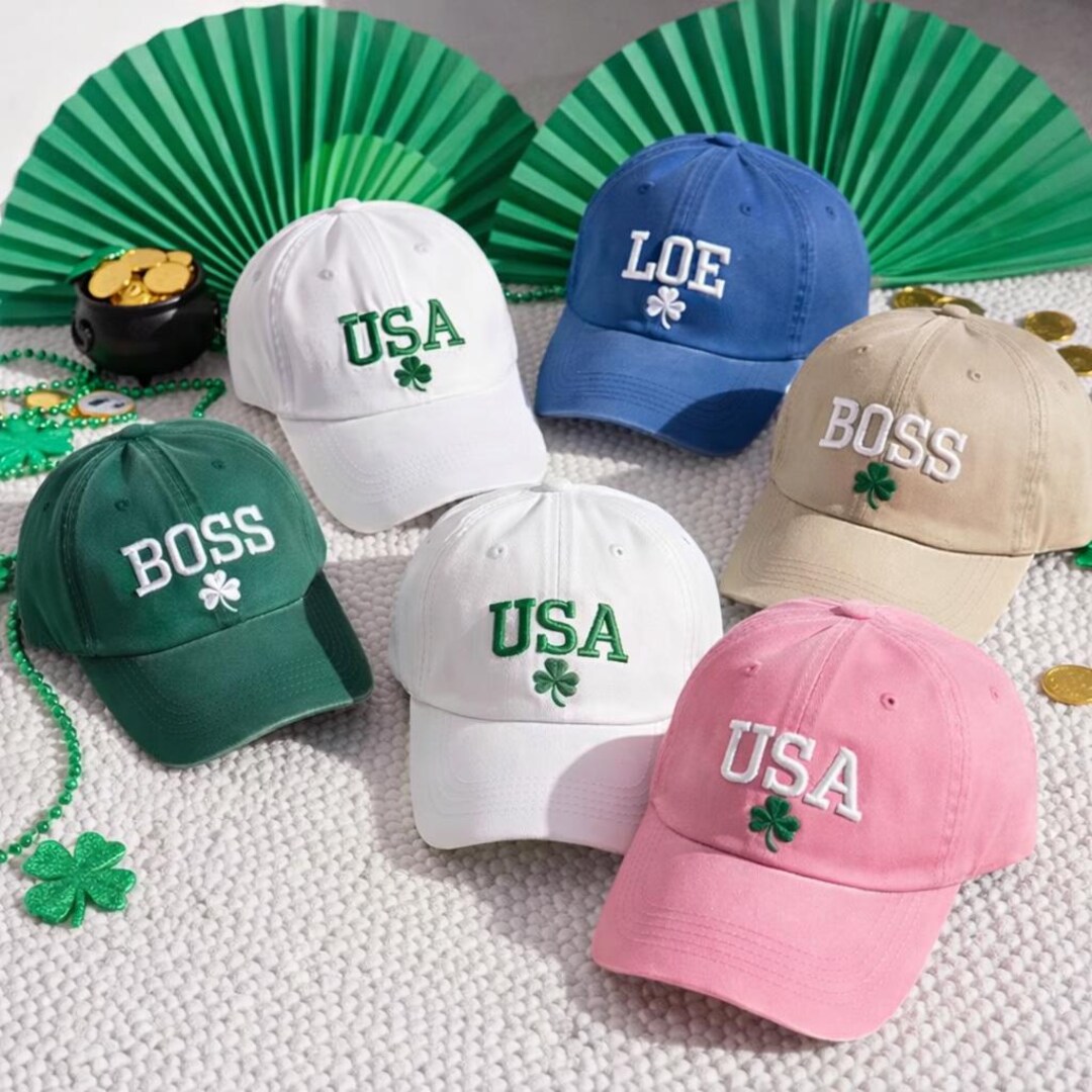 Personalized Irish Embroidered Baseball Cap, Custom Name Irish Shamrock ...