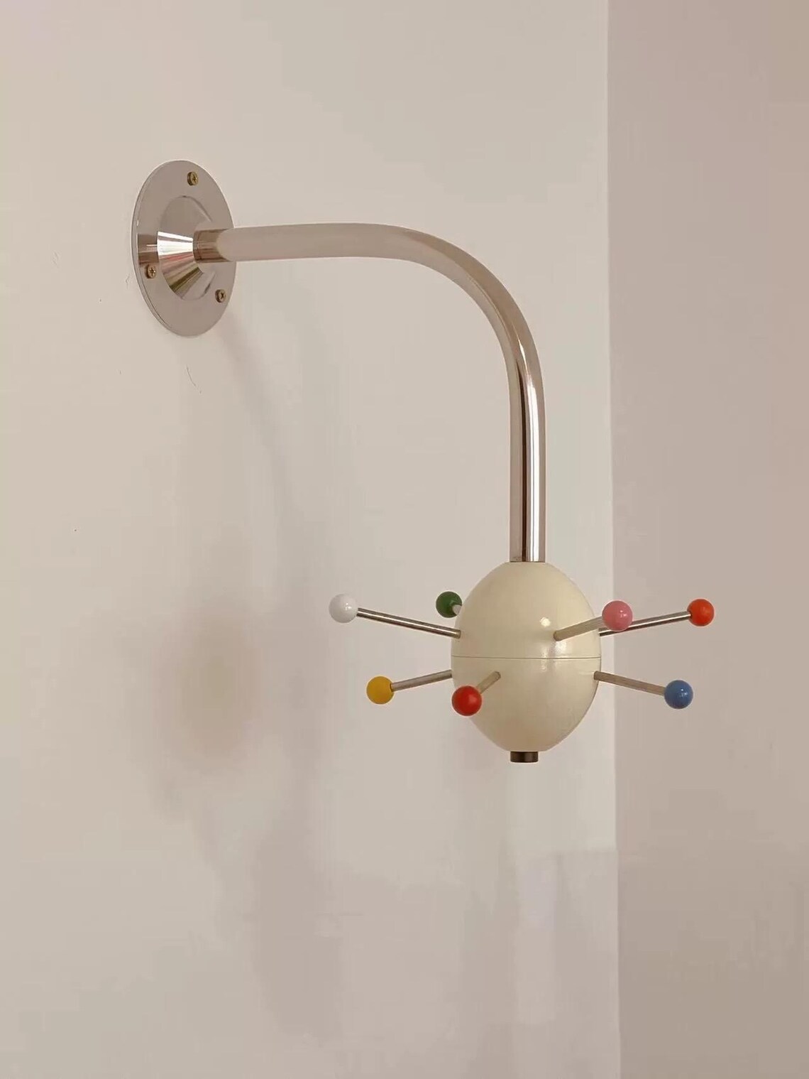 Mid Century Modern Entryway Organizer Wall Hook, Atomic Starburst Coat ...