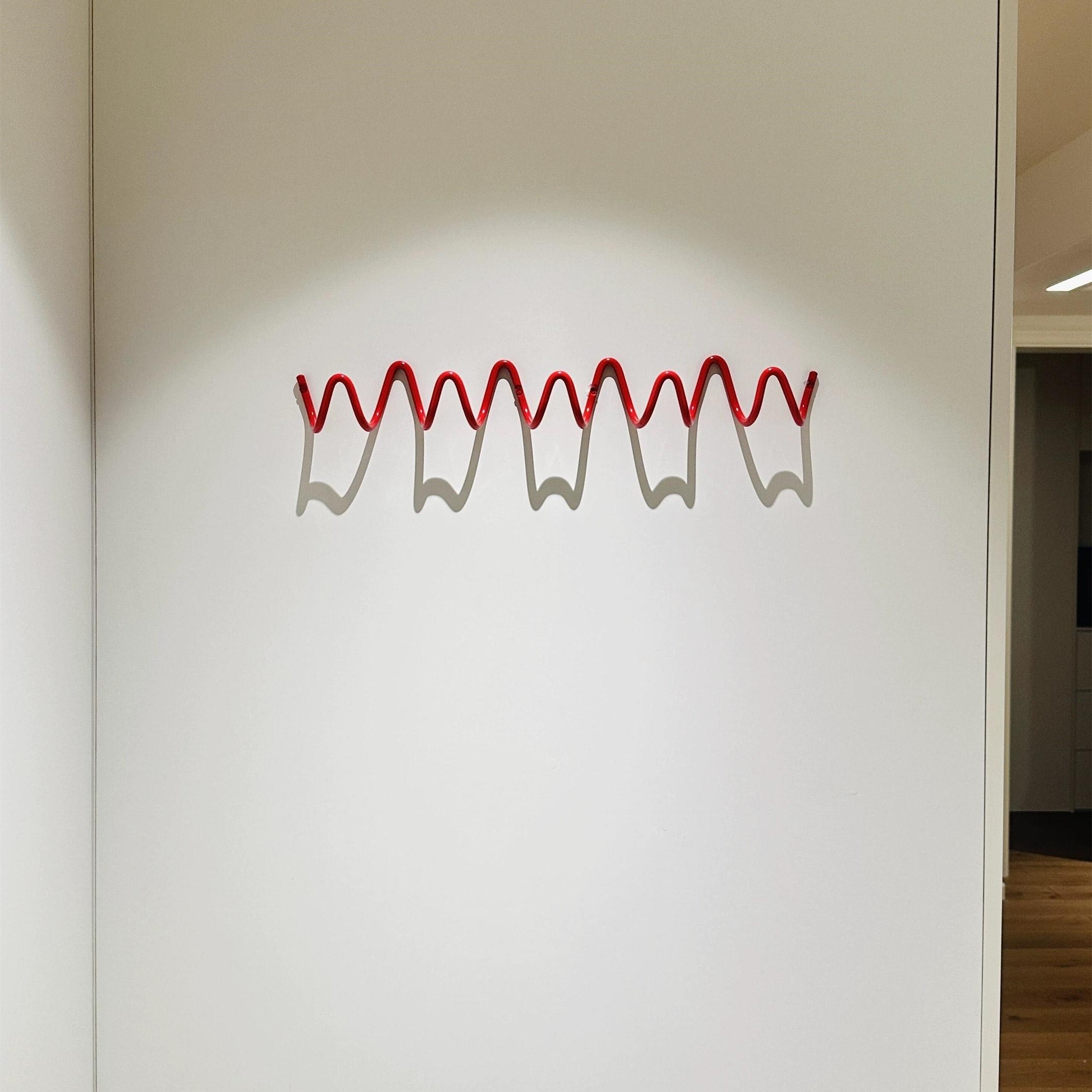 Red Wave Metal Wall Hooks – Modern Minimalist Decor Coat Rack, Entryway ...
