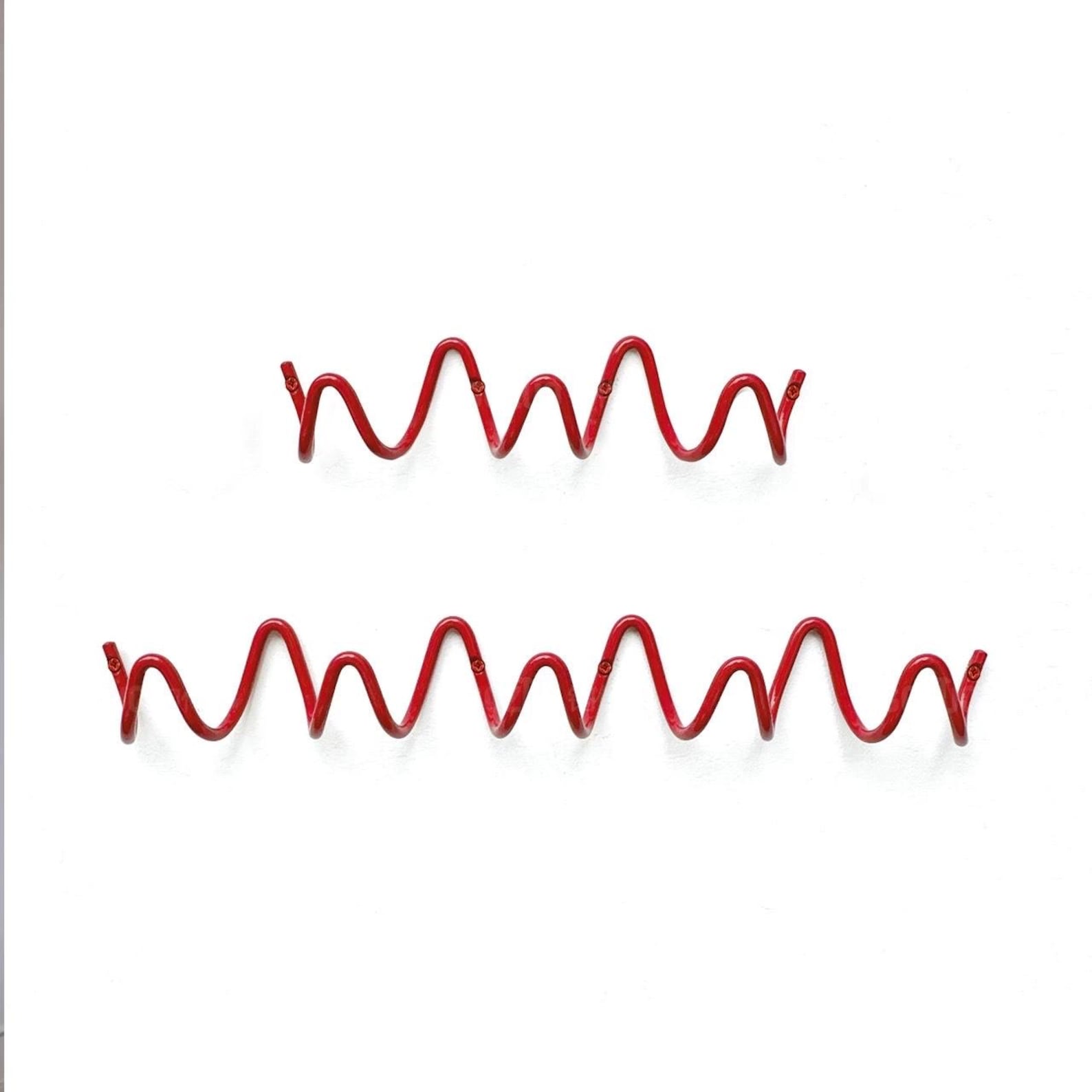 Modern Red Wave Metal Wall Hooks – Bold Decorative Coat Rack ...