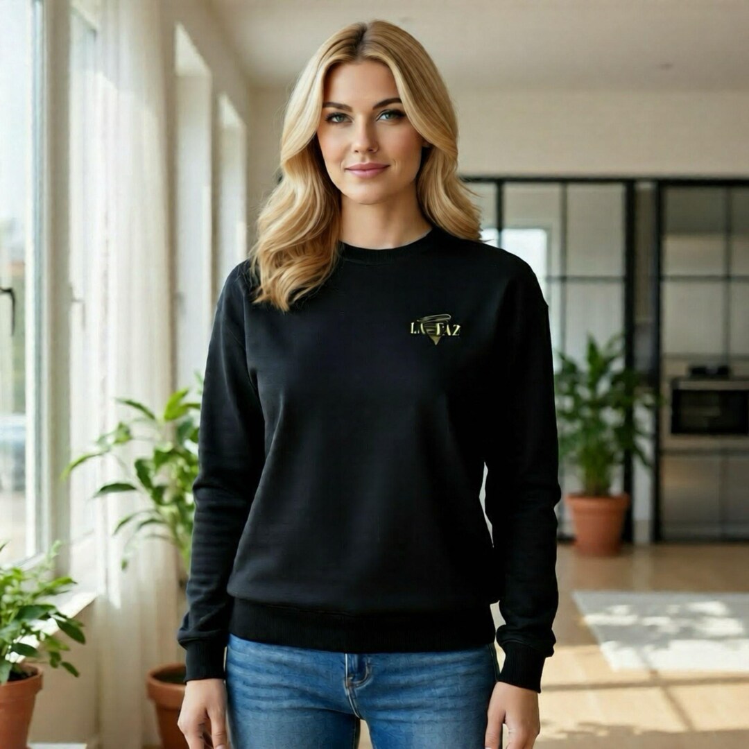 La TAZ Neon Yellow Logo Black Crewneck Sweatshirt | Ringspun Cotton ...