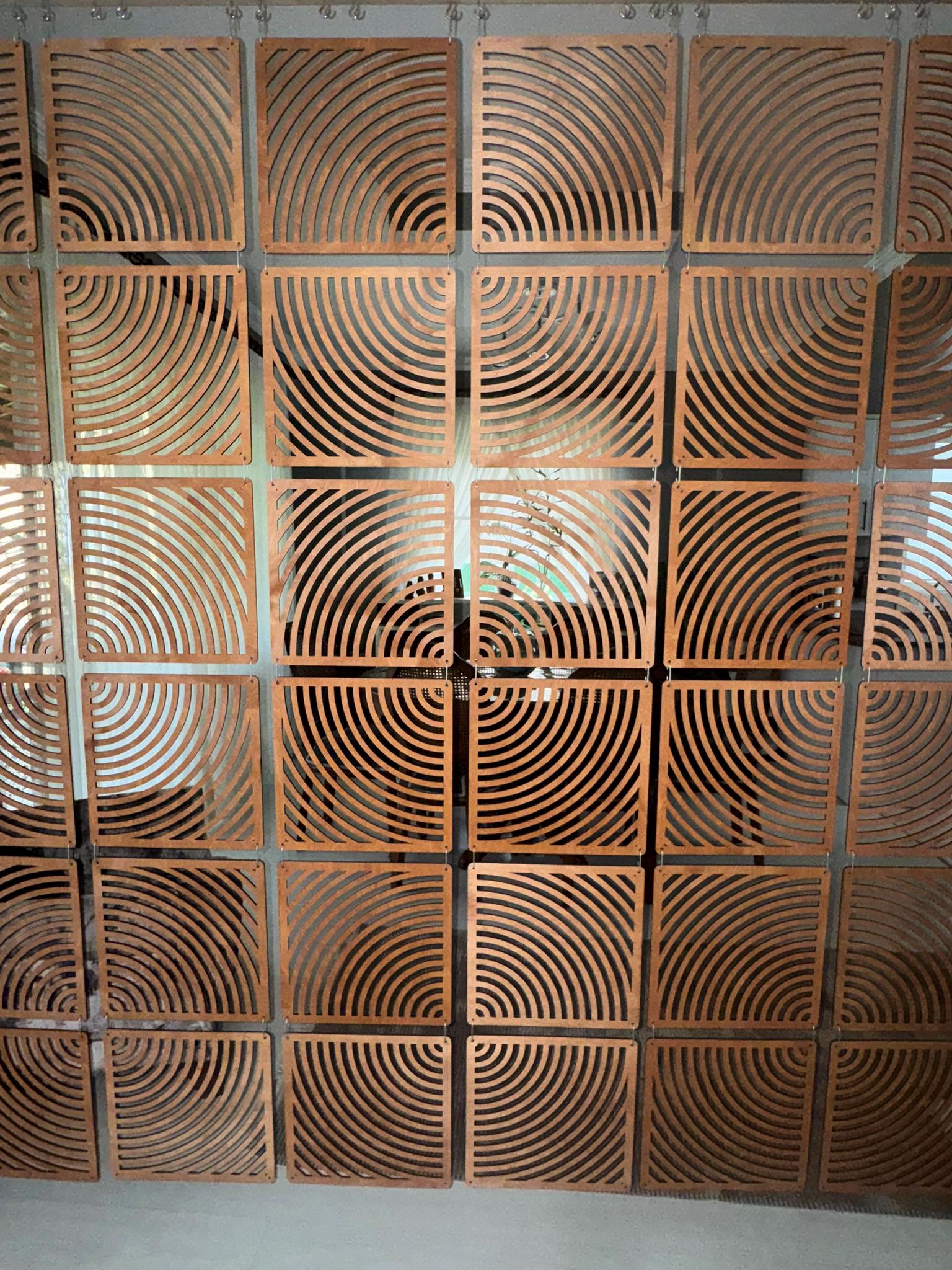 Suspended Separating Screen, Hanging Divider Panels, Modular Wooden ...
