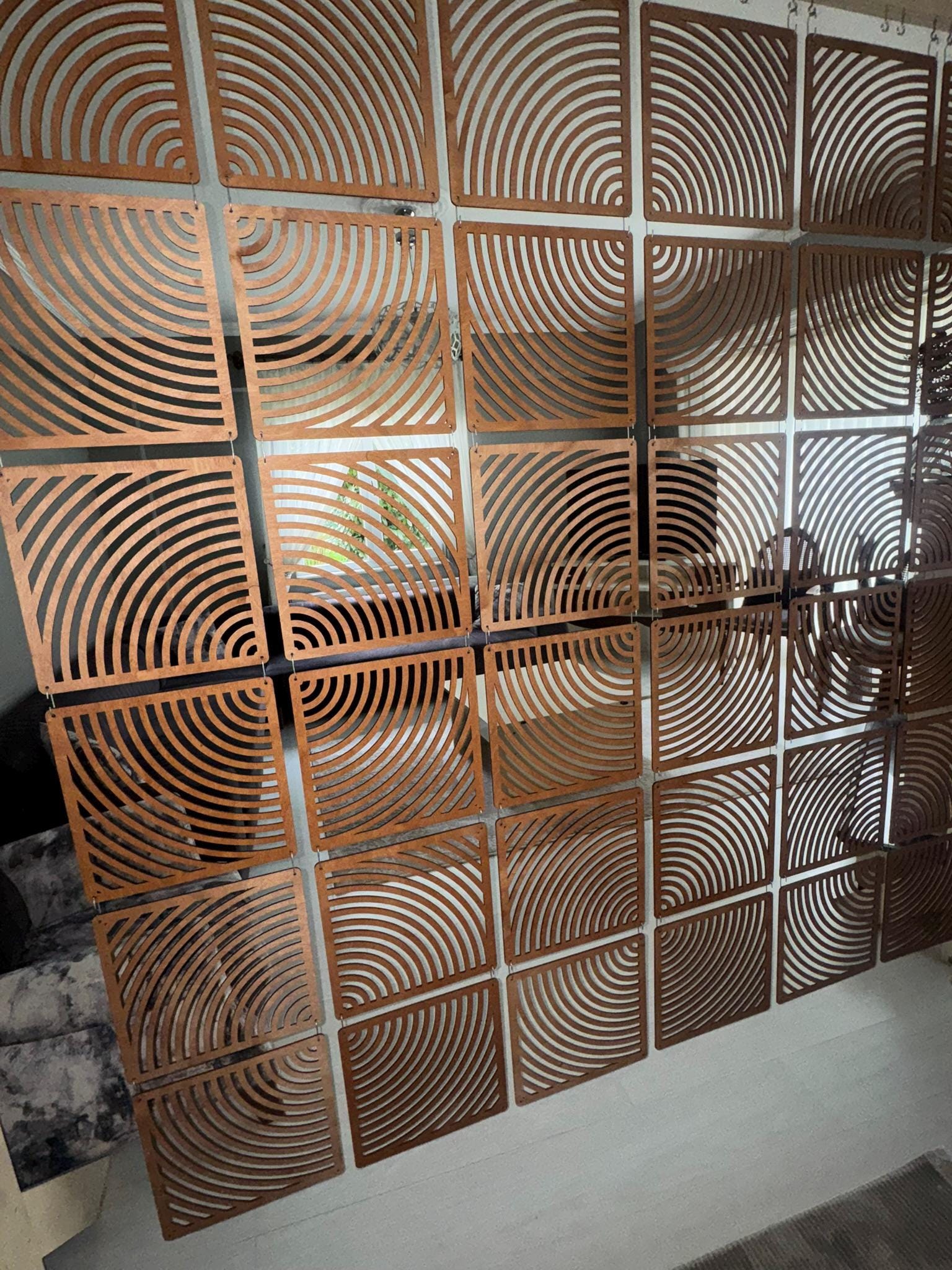 Suspended Separating Screen, Hanging Divider Panels, Modular Wooden ...