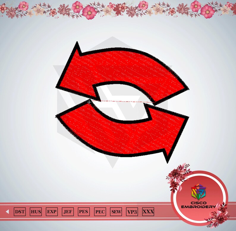 Circular Arrow Stitch File | Refresh Symbol Machine Design | Loop ...