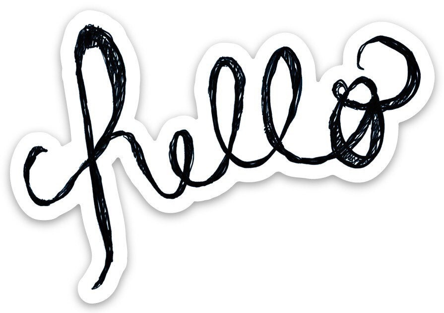 Hello Cursive premium Vinyl Sticker - Etsy