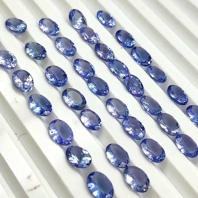 Oval Tanzanite Natural Blue Violet Faceted Gemstones Loose Stones for ...