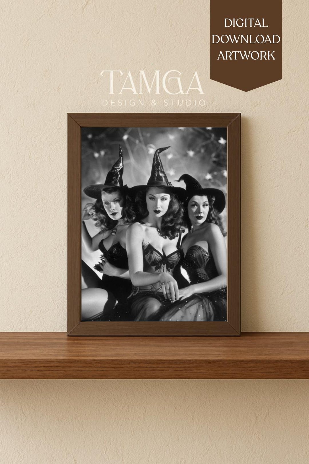 Vintage Pin up Witches PNG | 1940s Hollywood Glamour Halloween Digital ...