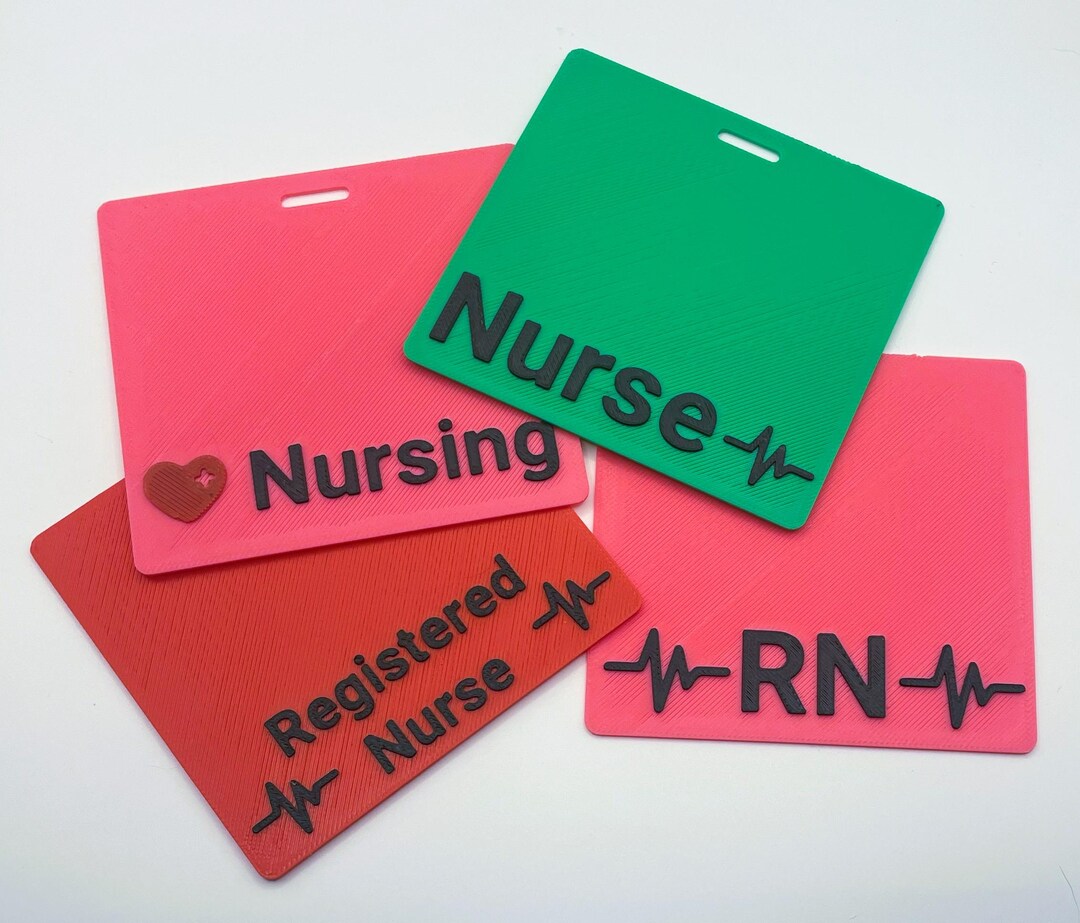 3D Printed Nurse Badge Buddy – RN, Hospital ID Backer - Etsy