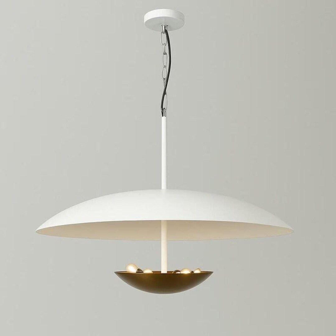 Handmade Brass Double Disk Pendant Light: Modern Lighting Fixture ...