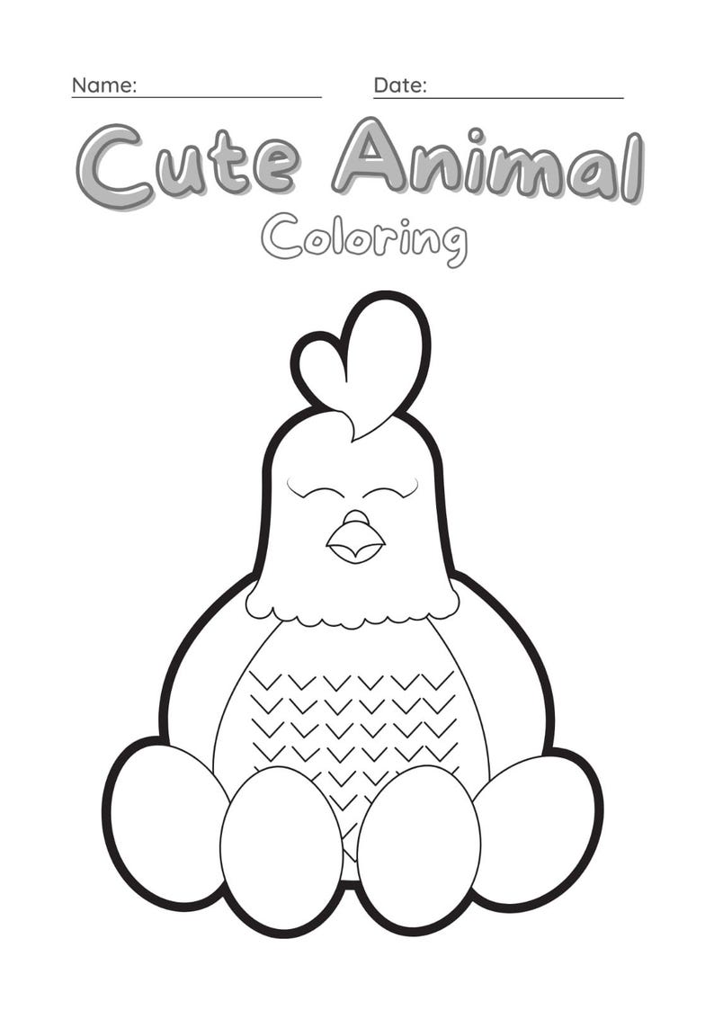 20 Animal Coloring Pages for Kids & Adults (instant Download PDF) - Etsy