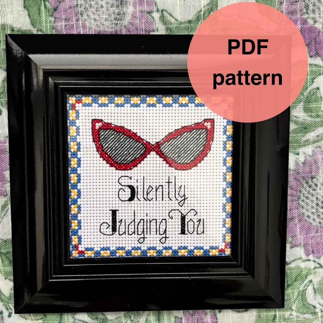 Silently Judging You - Cross Stitch Pattern | Single PDF Instant ...