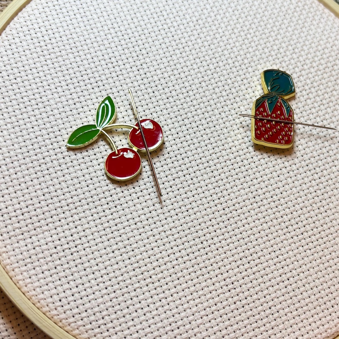 Strawberry Candy or Cherry Needle Minder: Magnetic Cross Stitch ...