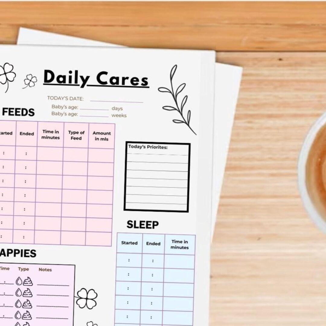 Newborn Daily Log Printable | Baby Feeding, Sleep & Nappy Tracker ...