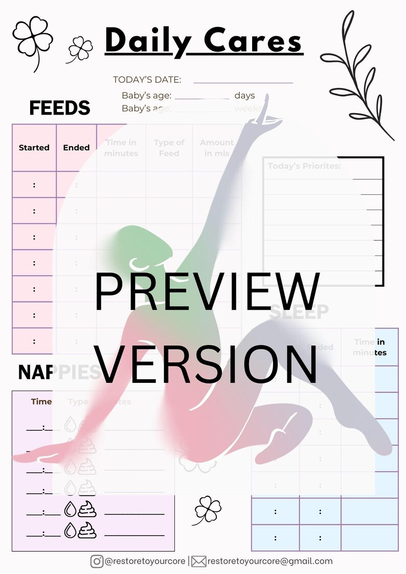 Newborn Daily Log Printable | Baby Feeding, Sleep & Nappy Tracker ...