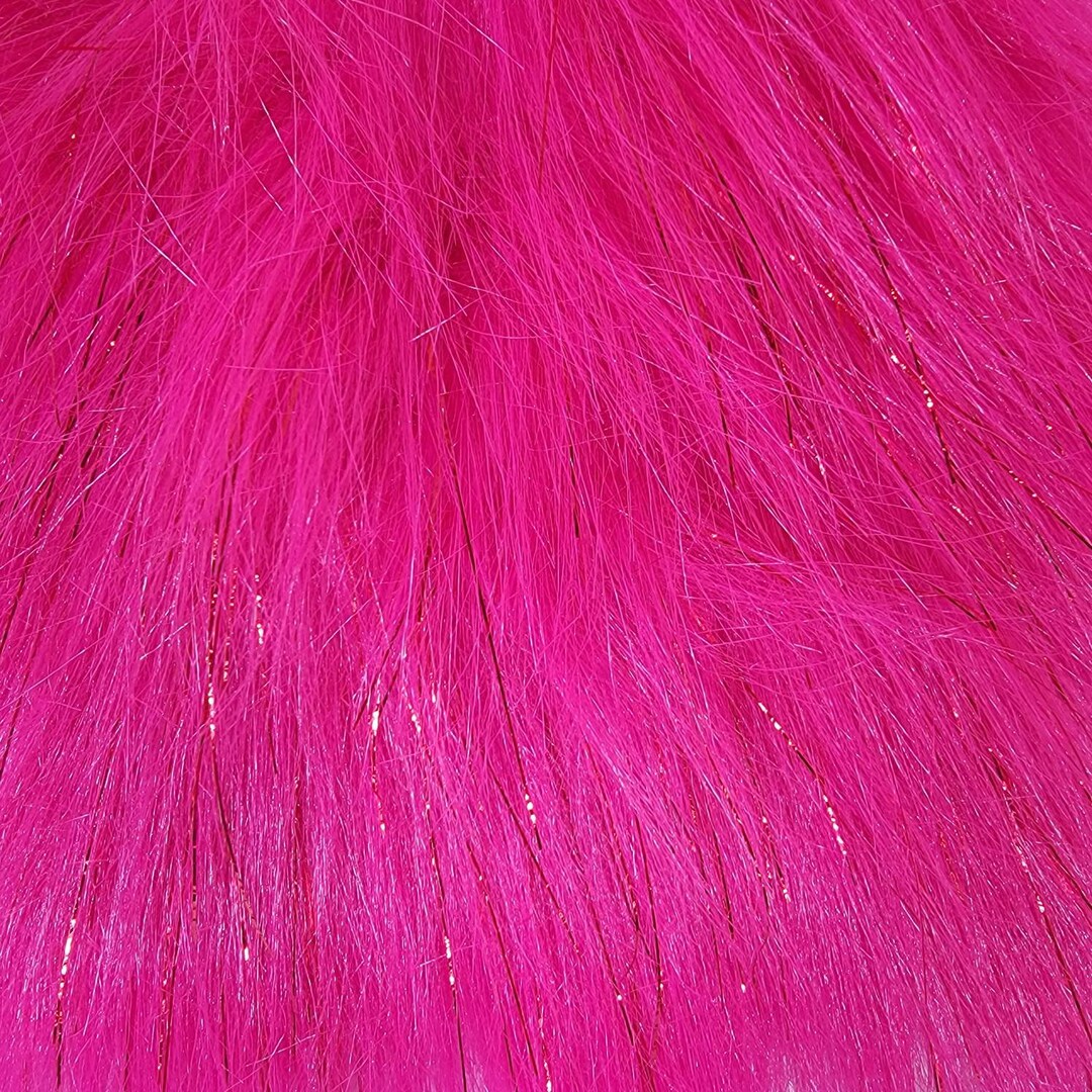 Precut PINK BLING Faux Fur, Sparkle Pink Fur, Bright Pink Fur, Faux Fur ...