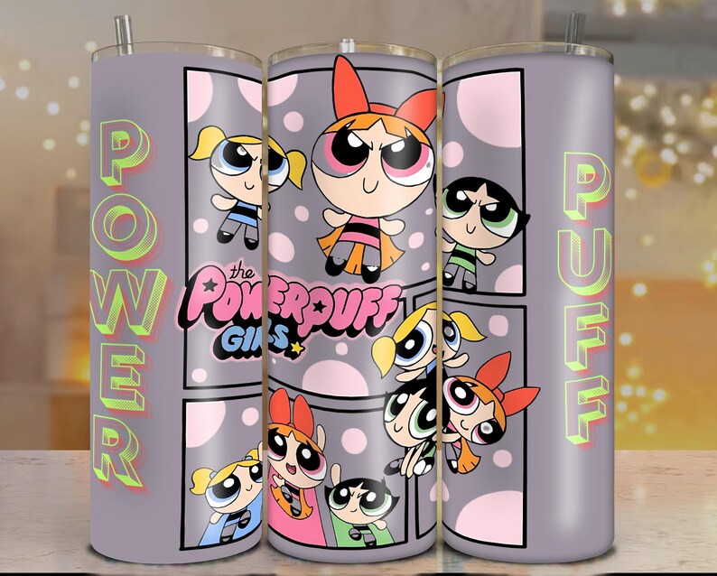 Powerpuff Girls 20oz Tumbler Wrap PNG, Aesthetic Tumbler Wrap ...