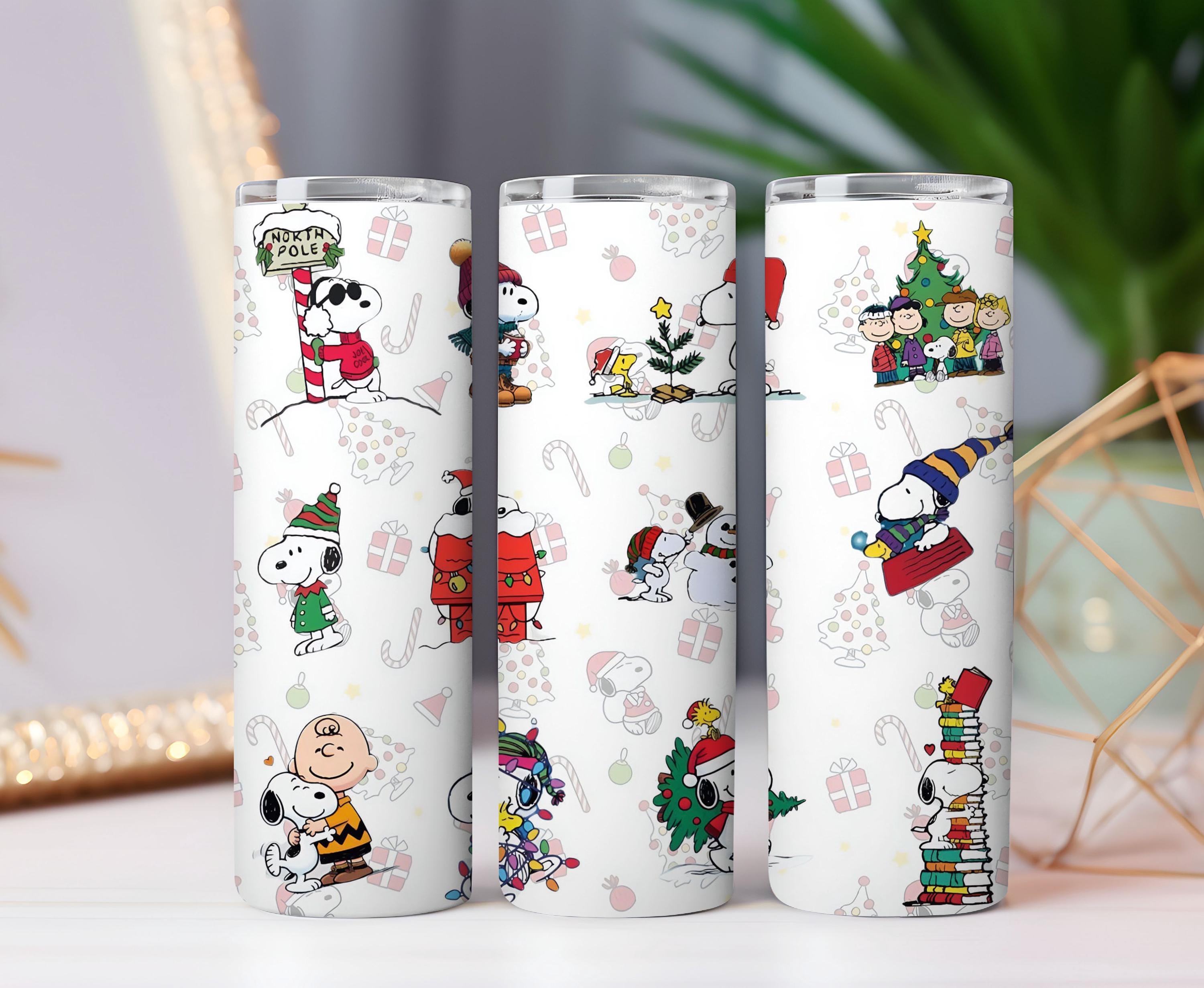 Snoopy Christmas Tumbler Wrap PNG |holiday Peanuts Design | 20oz & 30oz ...