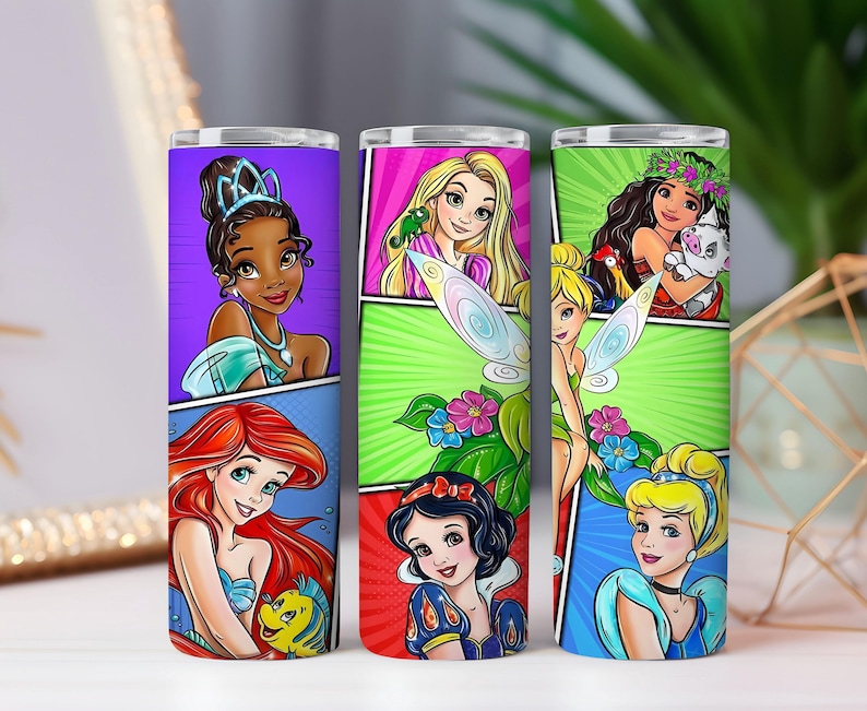 Princess Tumbler Wrap PNG: Fairytale Cartoon Design (digital Download ...
