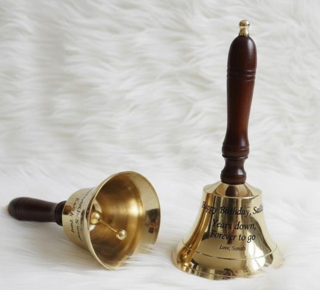 Personalized Engraved Hand Bell Custom Brass Bell Birthday Gift ...