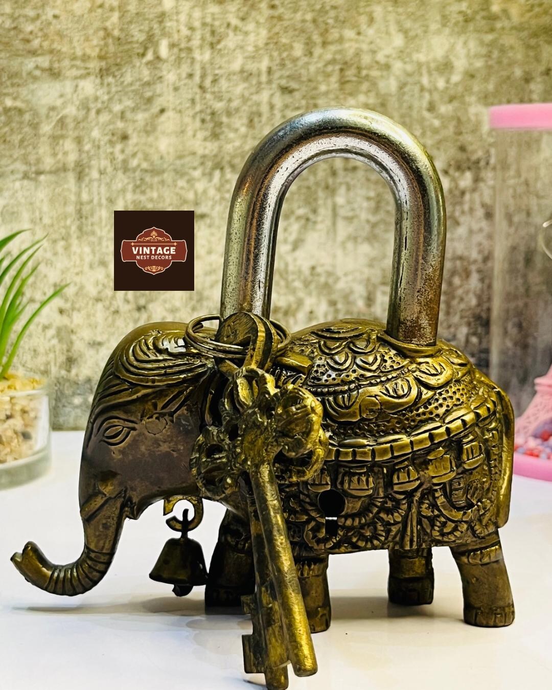 Handcrafted Brass Elephant Padlock With Keys, Antique Home Decor - Etsy