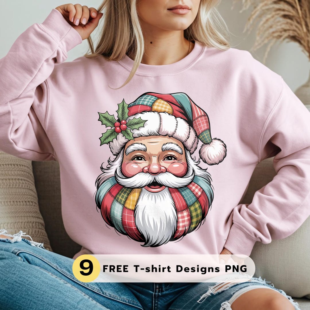 Retro Christmas Santa PNG: Vintage Santa Claus Face Clipart, Holiday ...