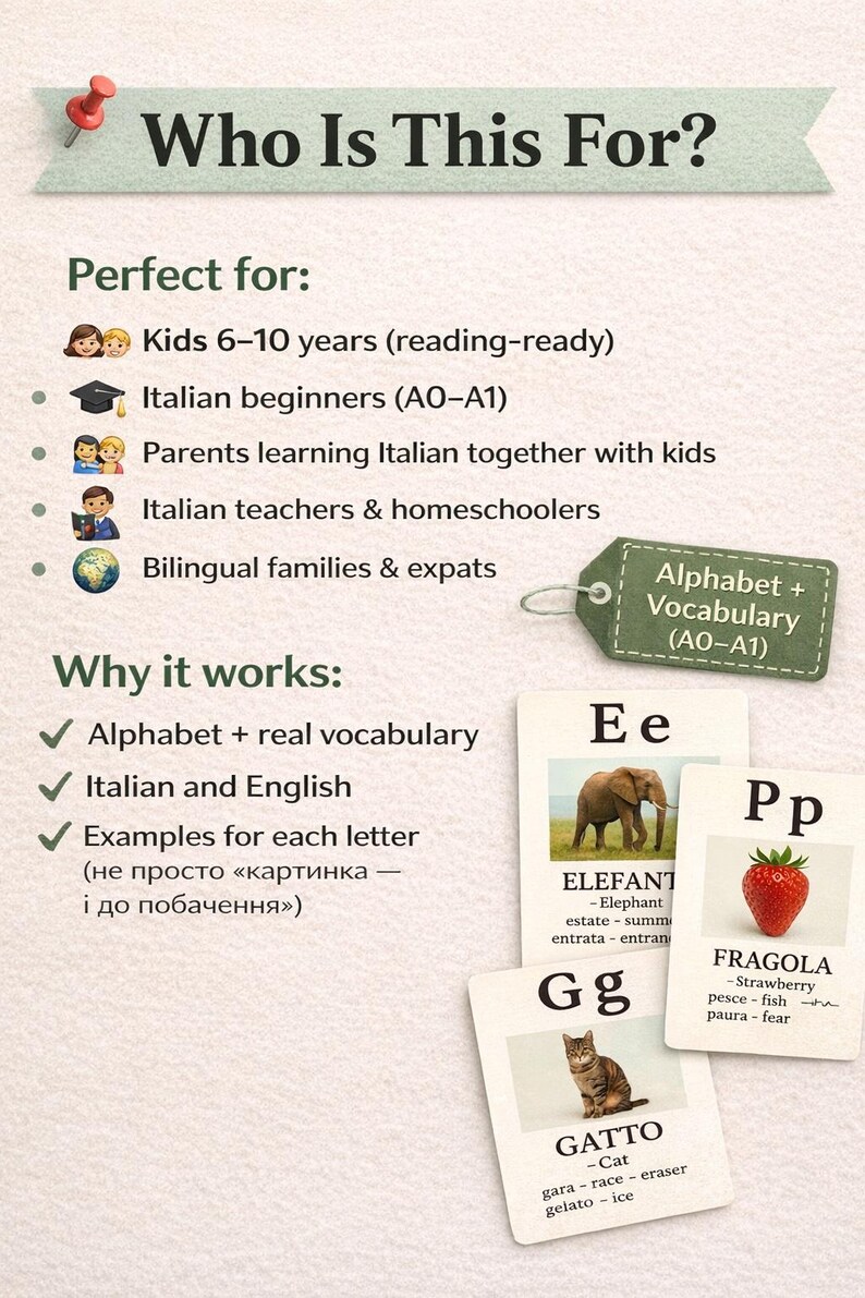 Italian Alphabet A-z.bilingual Flashcards PDF - Etsy