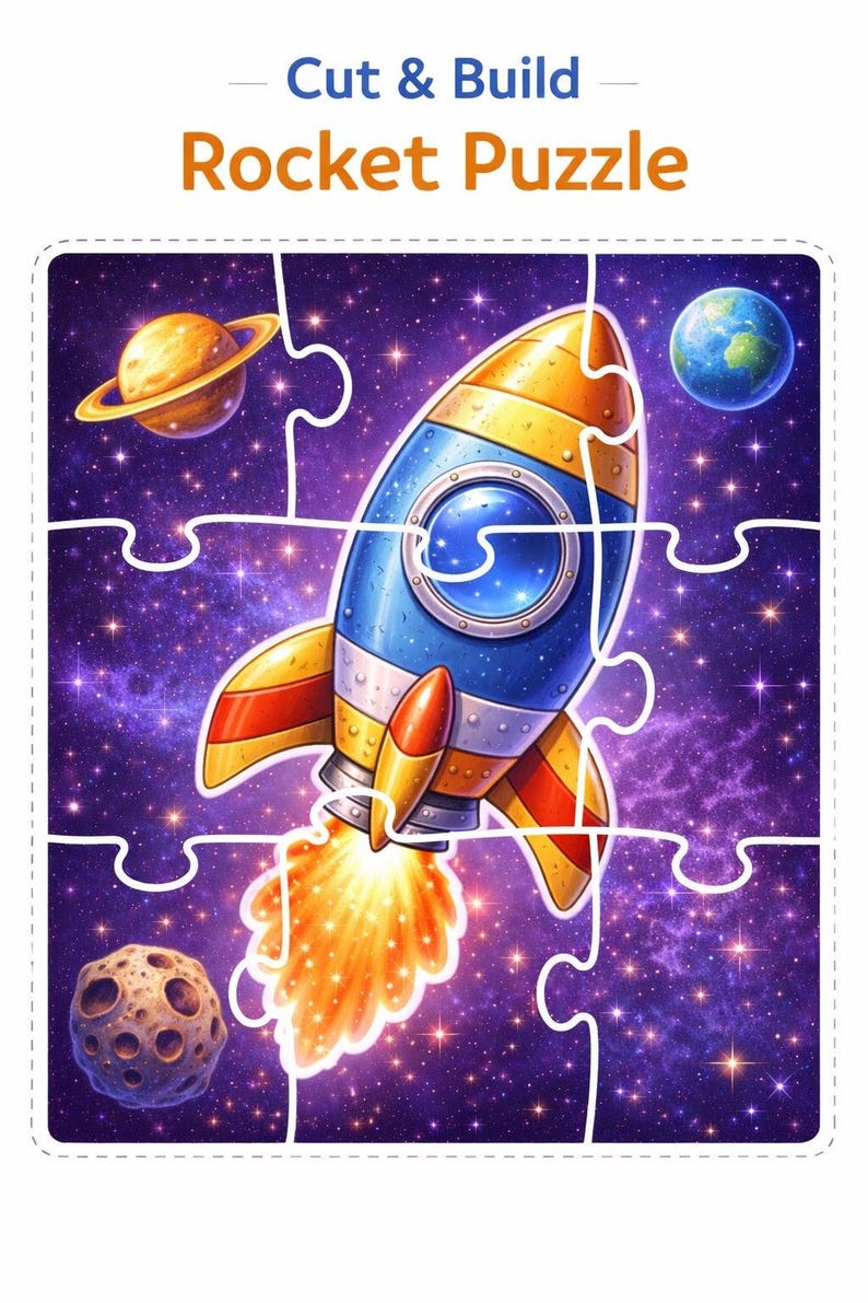 Space Busy Book for Kids | Cut and Paste Rocket Activities | Preschool ...