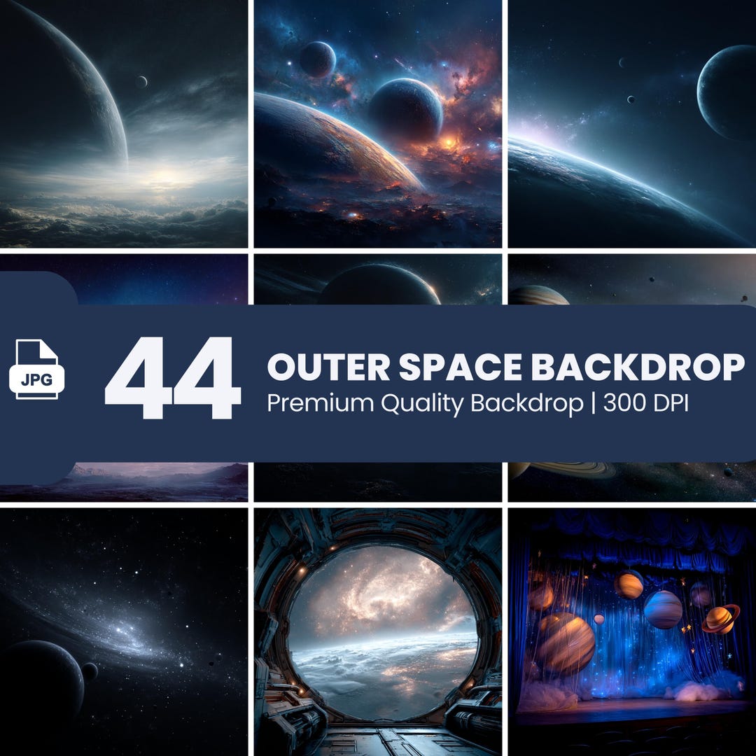 44 Space Digital Backdrops, Space Baby Birthday,photoshop Overlays ...