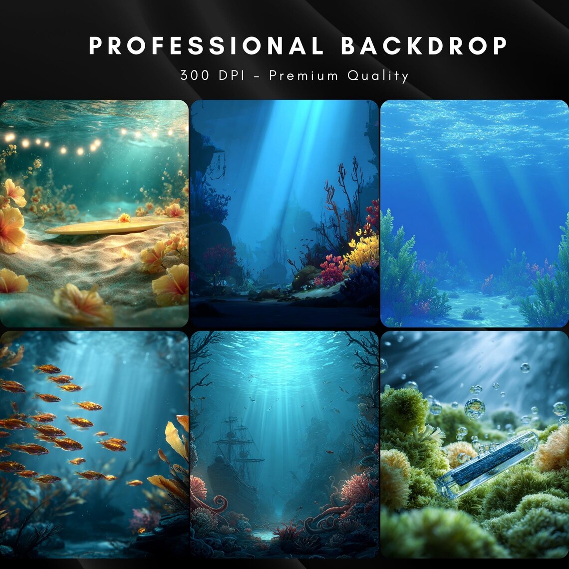 Ocean Digital Backdrops: Underwater Photography Editing (digital ...