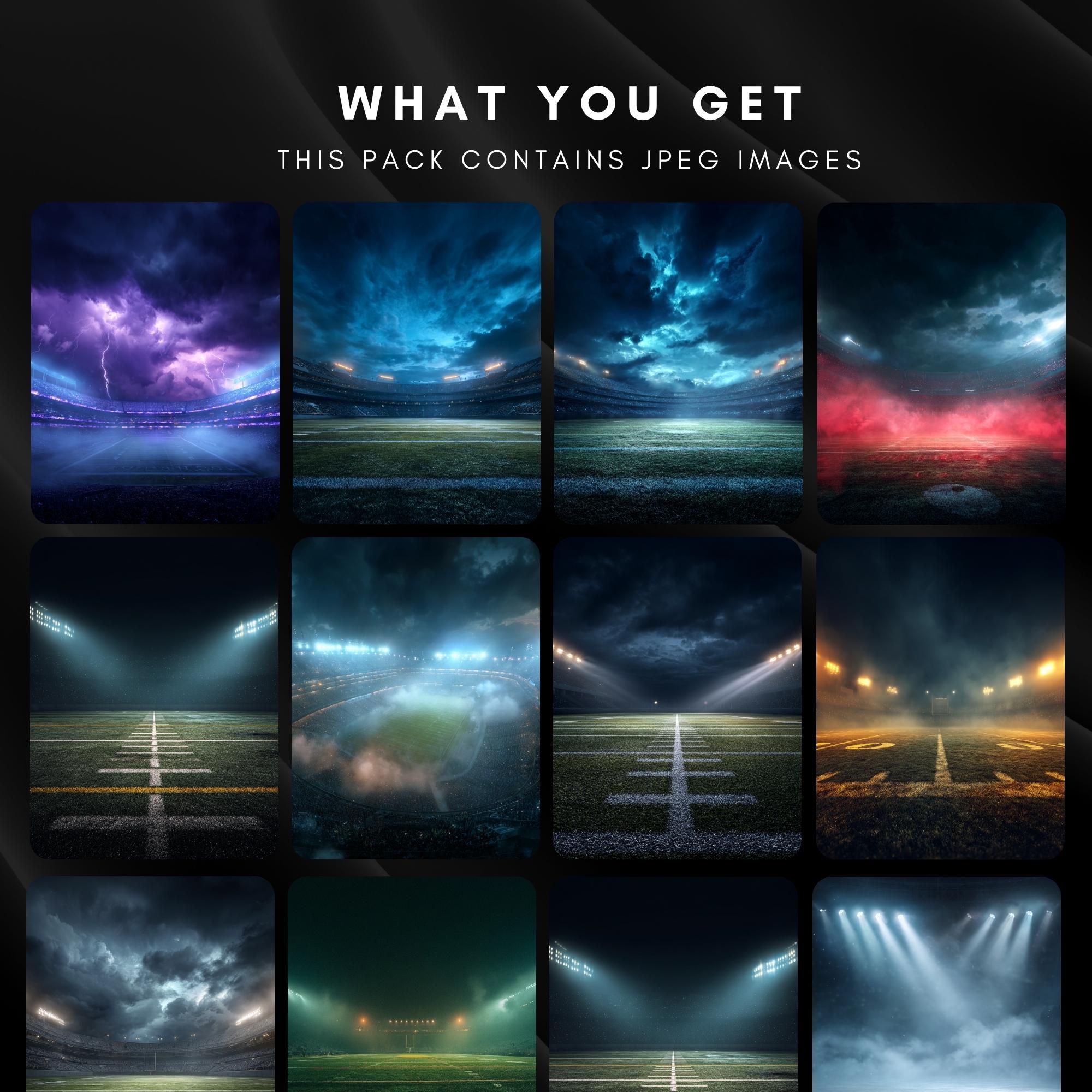 Football Background, Fog and Stadium Lights, Football Digital Backdrop ...