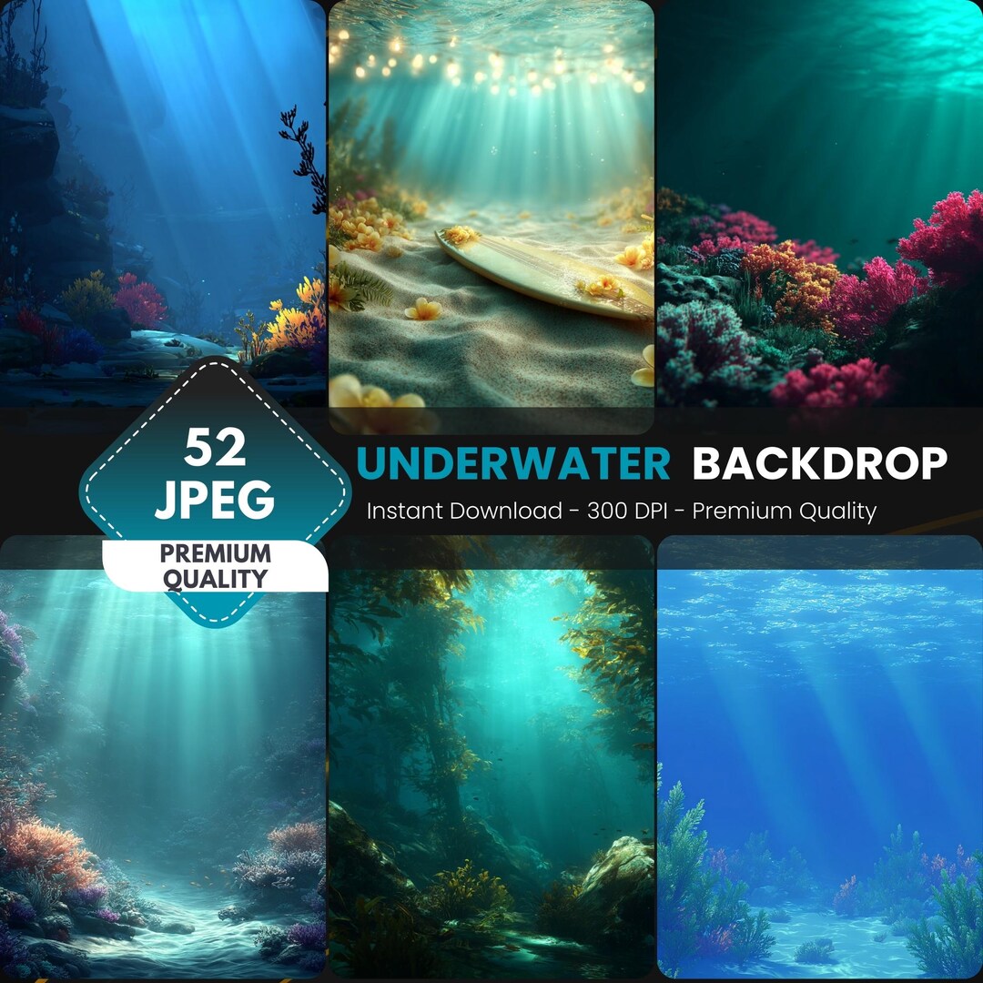 Ocean Digital Backdrops: Underwater Photography Editing (digital ...