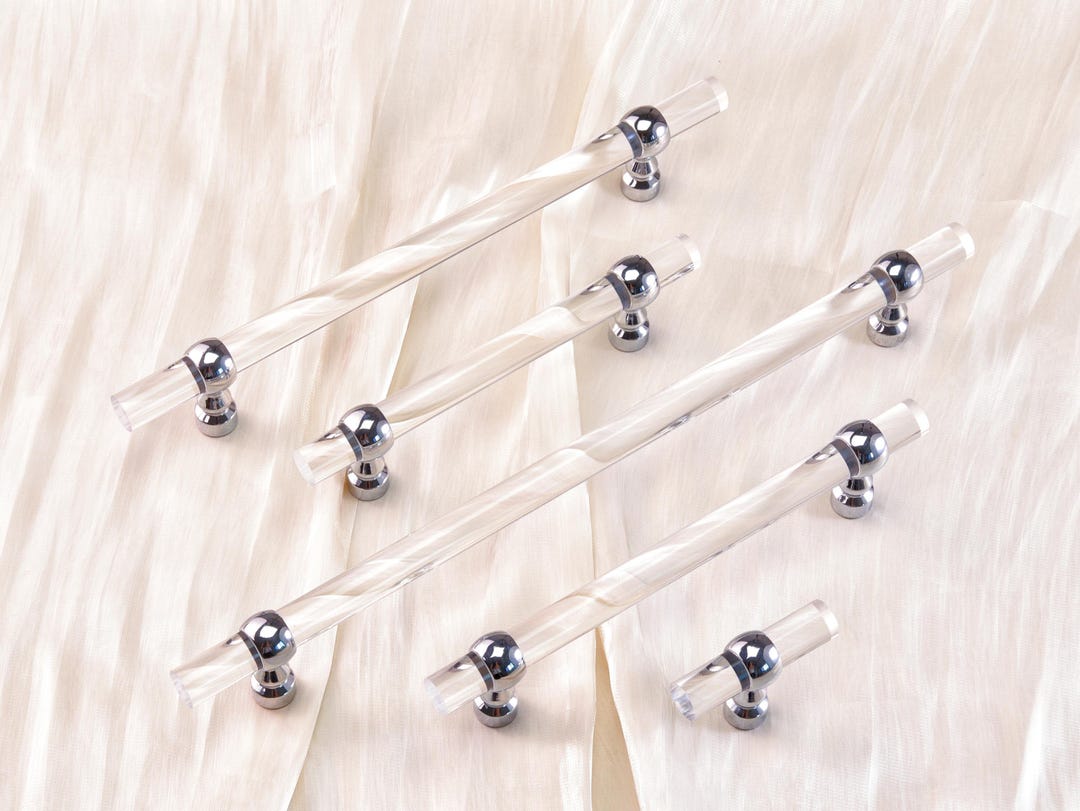 Acrylic Transparent Simple Handles Knobs Drawer Pulls Dresser Cupboard ...