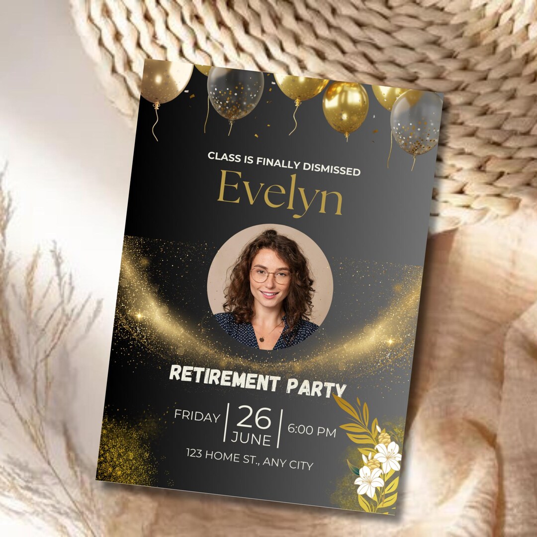 Editable Retirement Party Invitation Template, Printable Retirement ...