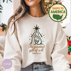 Nativity Scene Christmas Sweatshirt • Christian Gift Tee - Etsy
