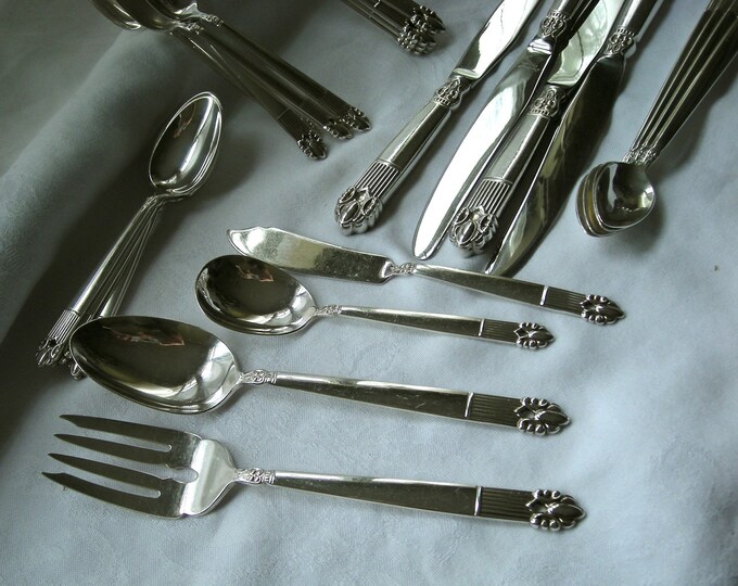 Vintage National Silver Guildcraft Astrid Silver Plate Service for 4 - Etsy